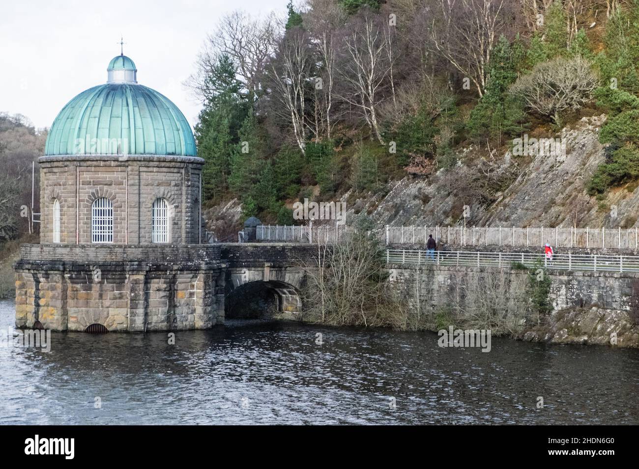 Garreg Ddu Dam,and Reservoir,with The Foel Tower,where drinking water ...