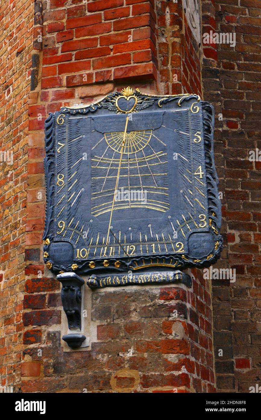sundial, bützow collegiate church, sundials Stock Photo - Alamy