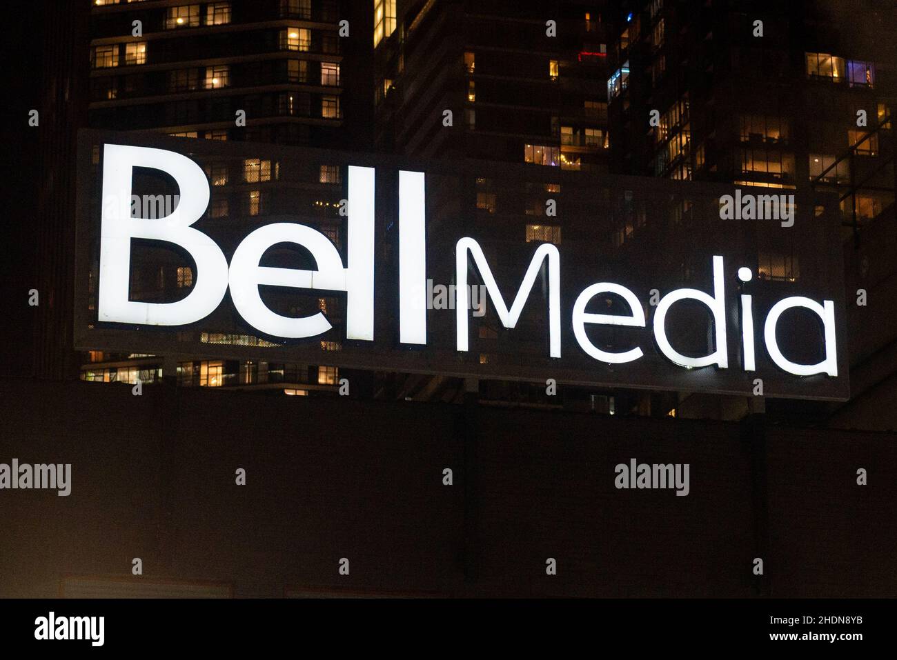 Toronto, ON, Canada – January 2, 2022: Bell Media studio sign on the ...