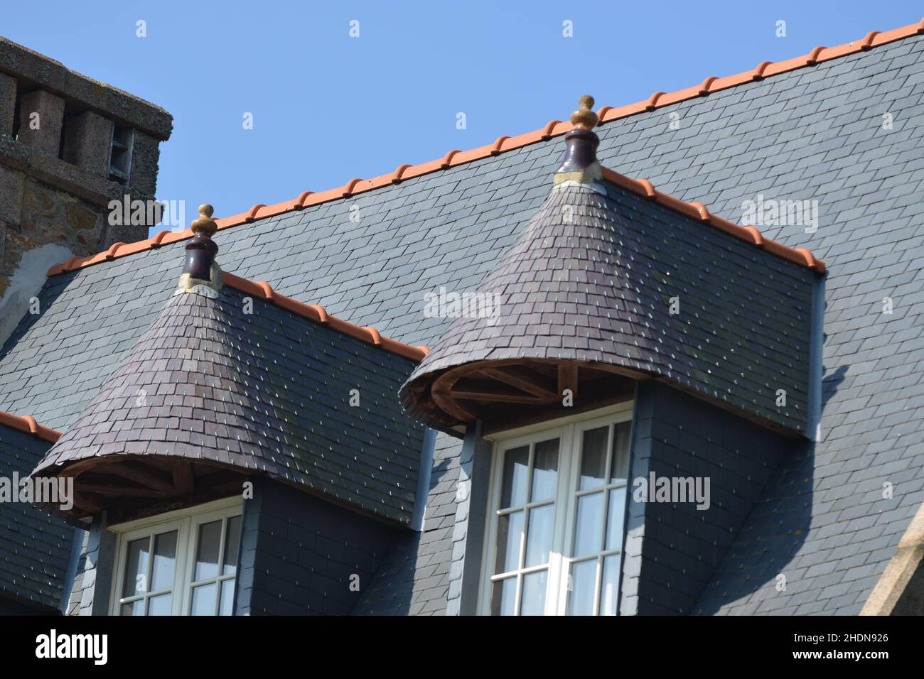 Slate roof with dormers hi-res stock photography and images - Alamy