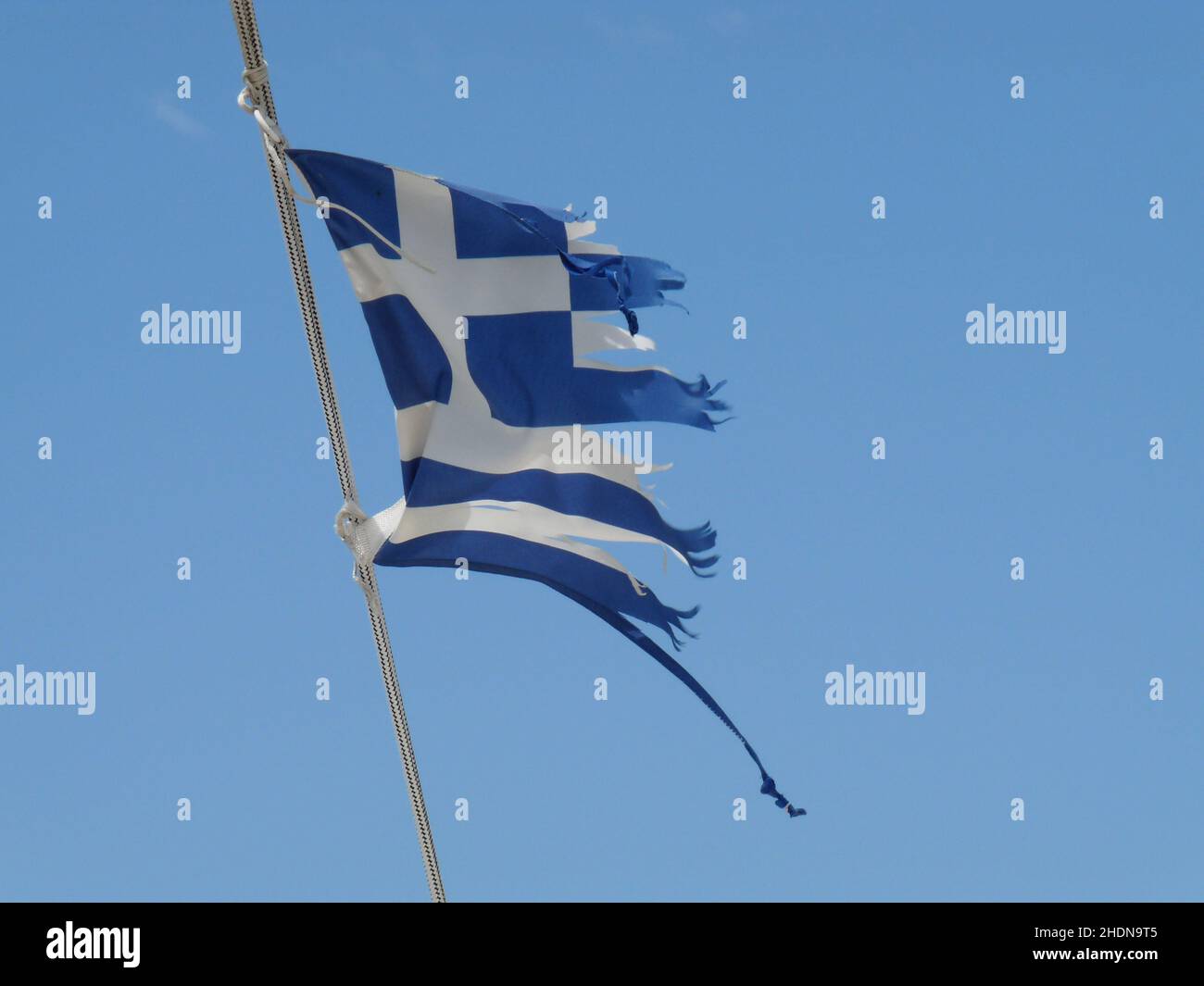 torn, greece, national flag, torns, greeces, national flags Stock Photo ...