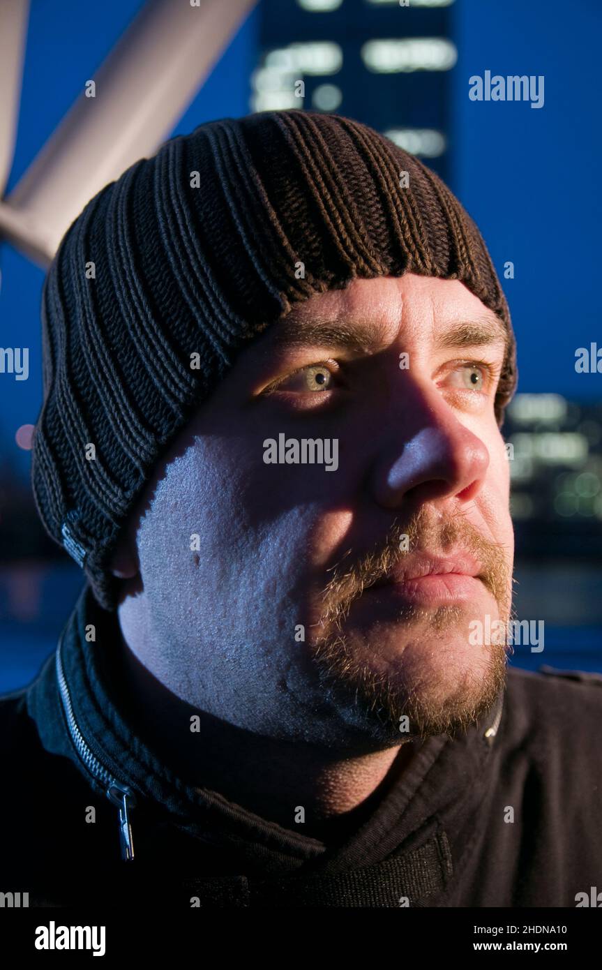 portrait, man, woolen hat, portraits, guy, men, woolen hats Stock Photo ...