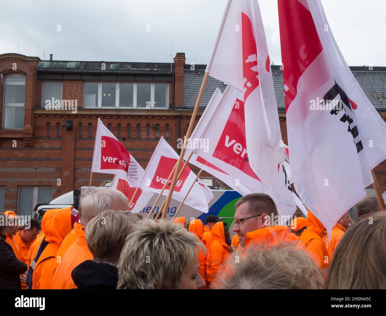 flags, labor union, warning strike, verdi, flag, labor unions Stock ...