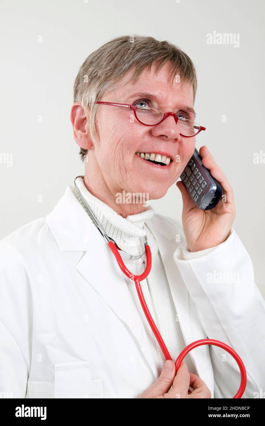 on the phone, doctor, doctor talk, on the phones, doctors Stock Photo ...