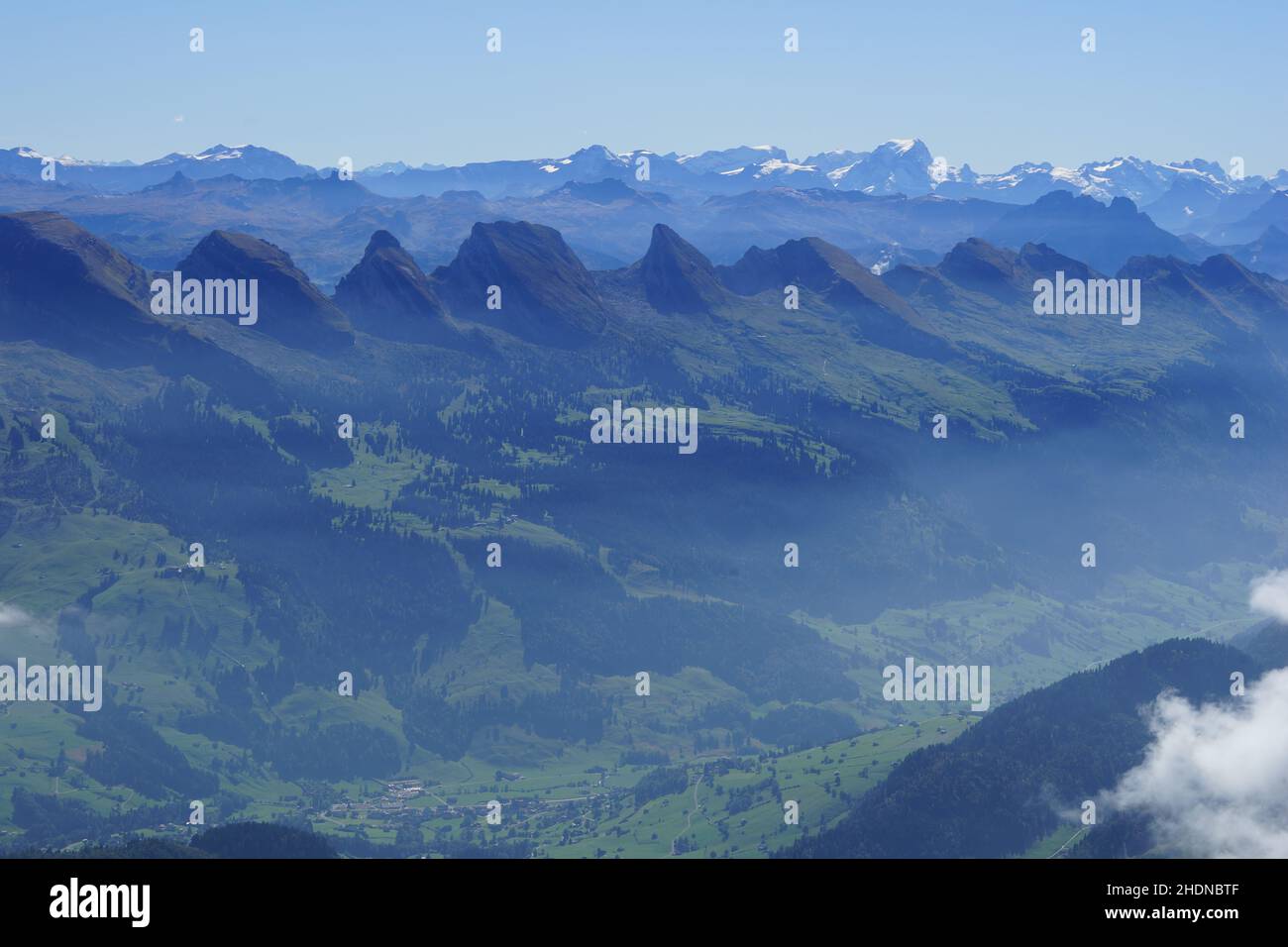 mountain chain, churfirsten, mountain chains, churfirstens Stock Photo ...