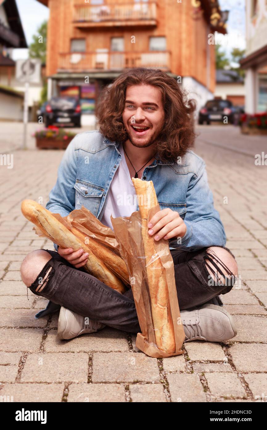 France man baguette hi-res stock photography and images - Alamy