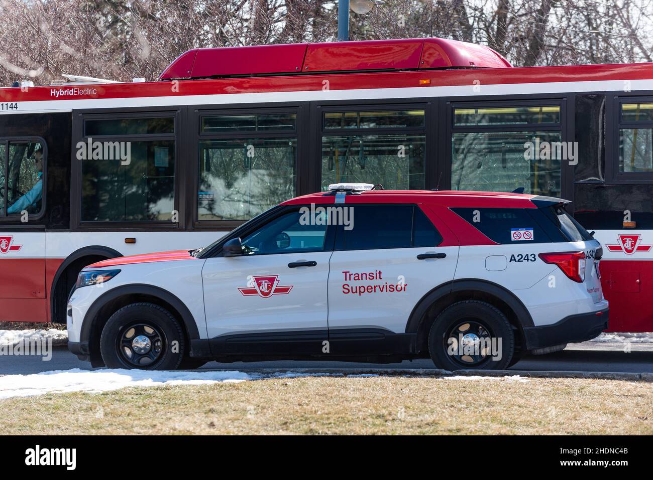 Toronto, ON, Canada – March 01, 2021: The sign of Toronto Transit ...