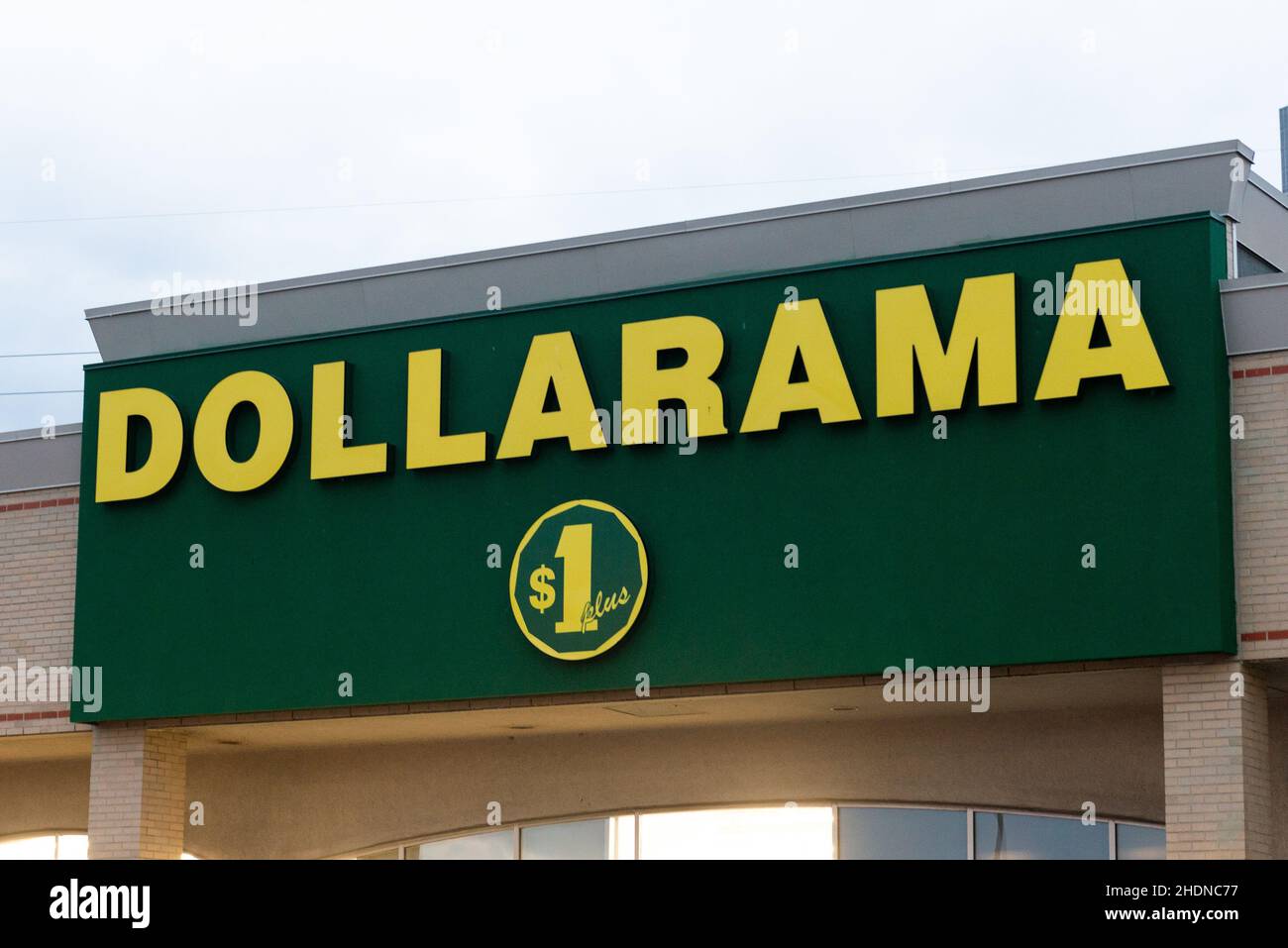 Toronto, ON, Canada – December 13, 2021 Close up of Dollarama store ...