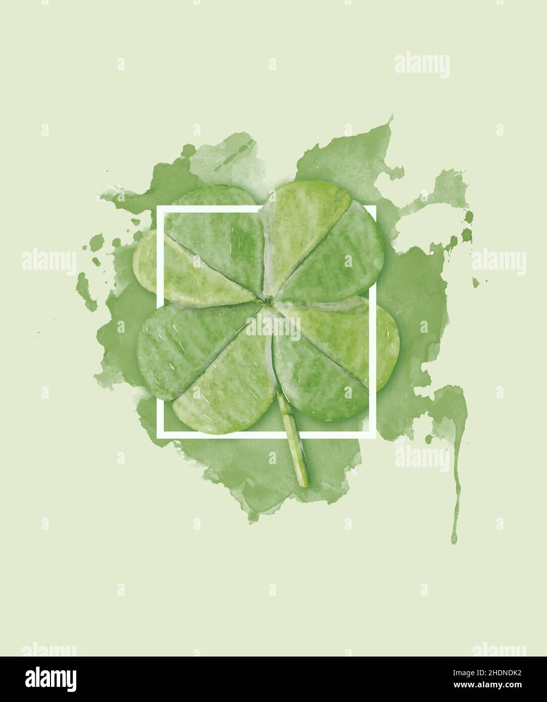frame, watercolor painting, cloverleaf, frames, cloverleafs Stock Photo ...