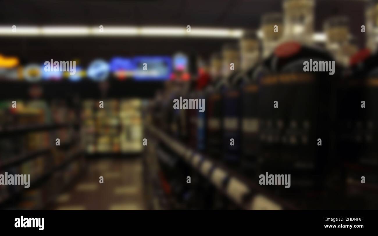 Blur Background Liquor and Wine Store Stock Photo - Alamy