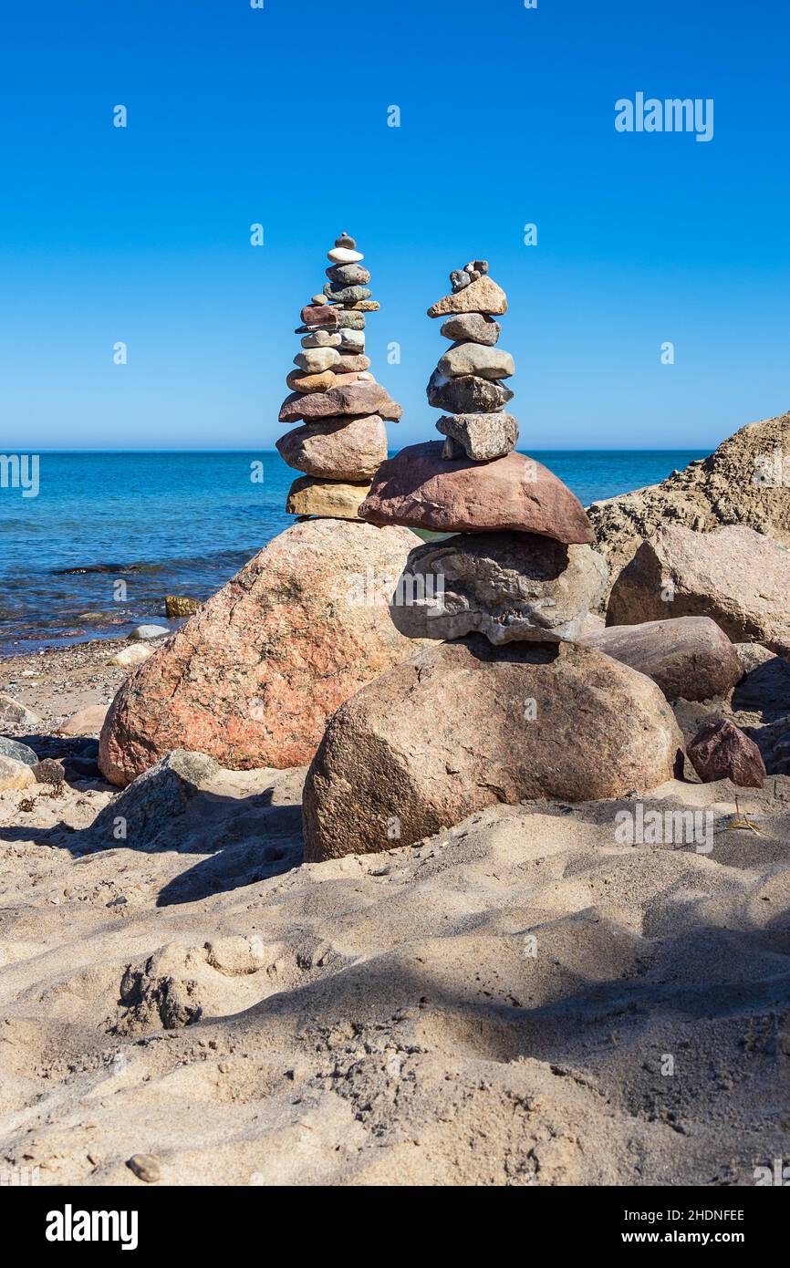 stone stack, baltic sea beach, stone stacks, baltic sea beachs Stock ...