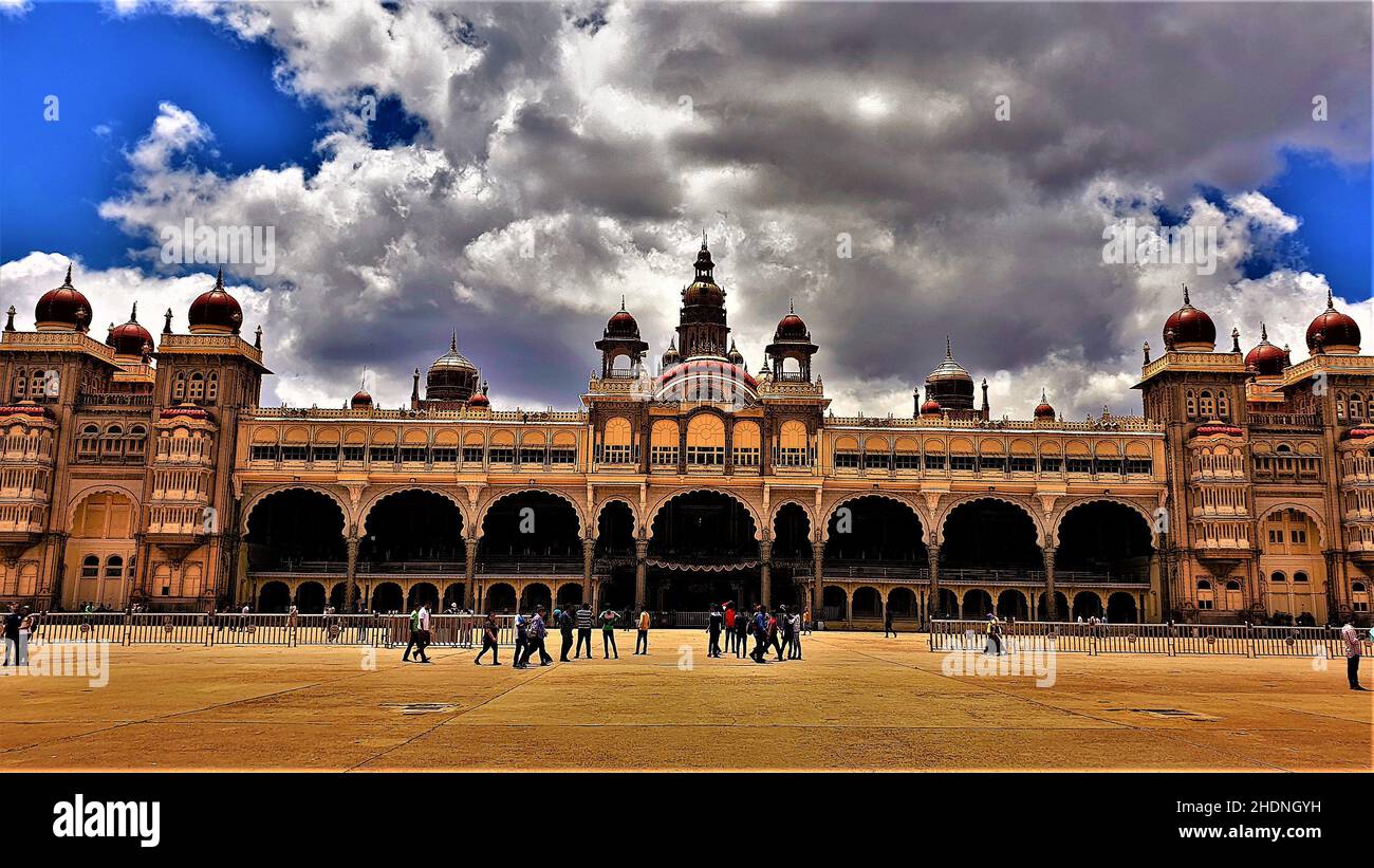 Beautiful panoramic shot of Mysore Palace in India Stock Photo - Alamy