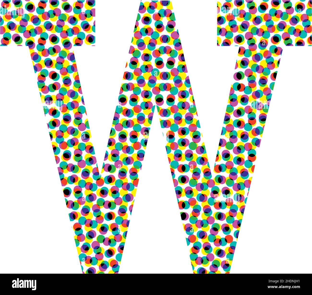 Colorful halftone font design LETTER W vector illustration Stock Vector ...