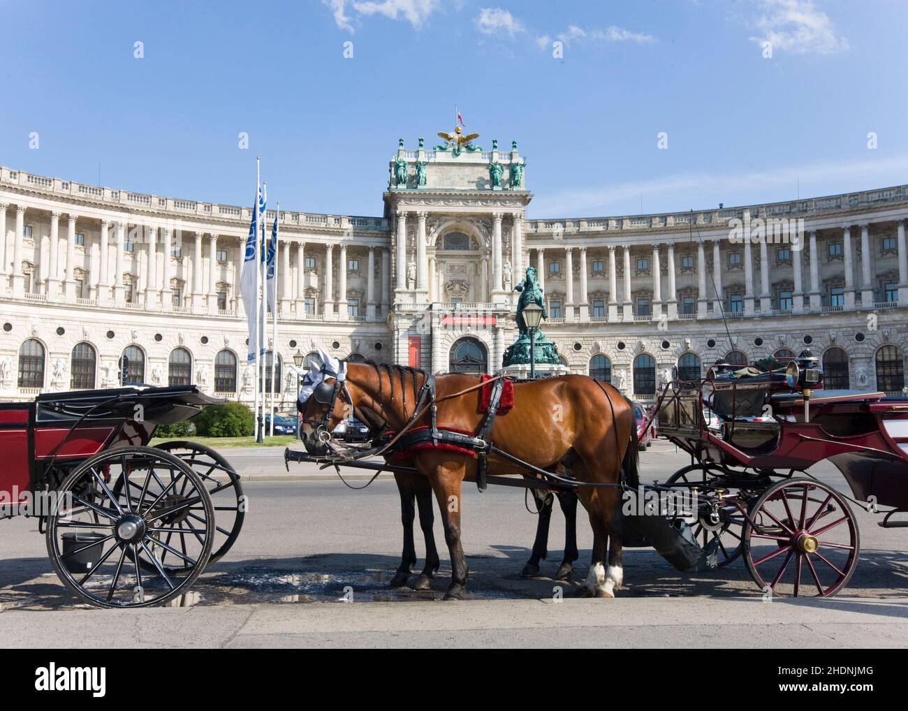 horse carriage, fiaker, vienna hofburg, horse carriages, stagecoach ...