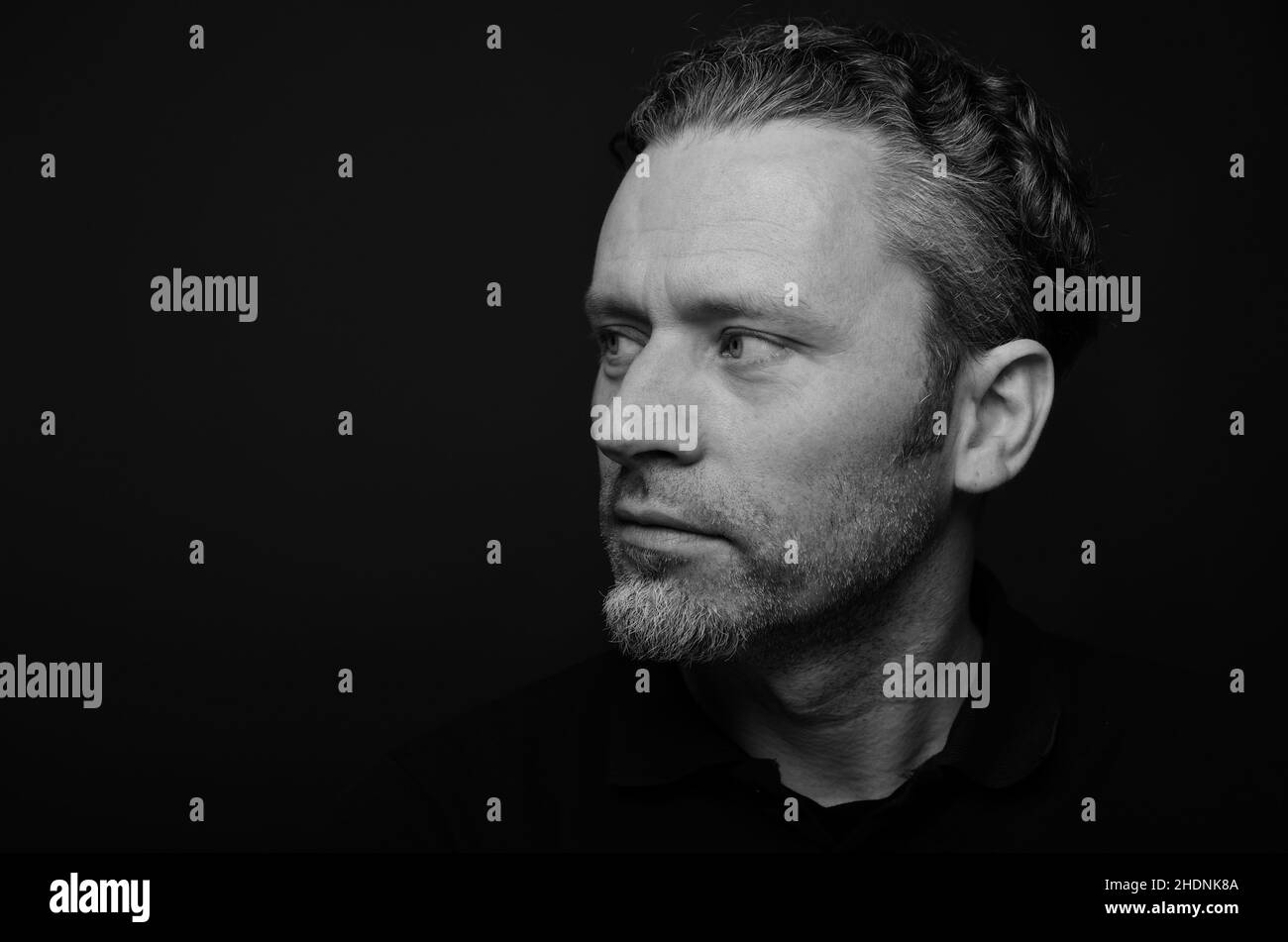 Sideways head Black and White Stock Photos & Images - Alamy