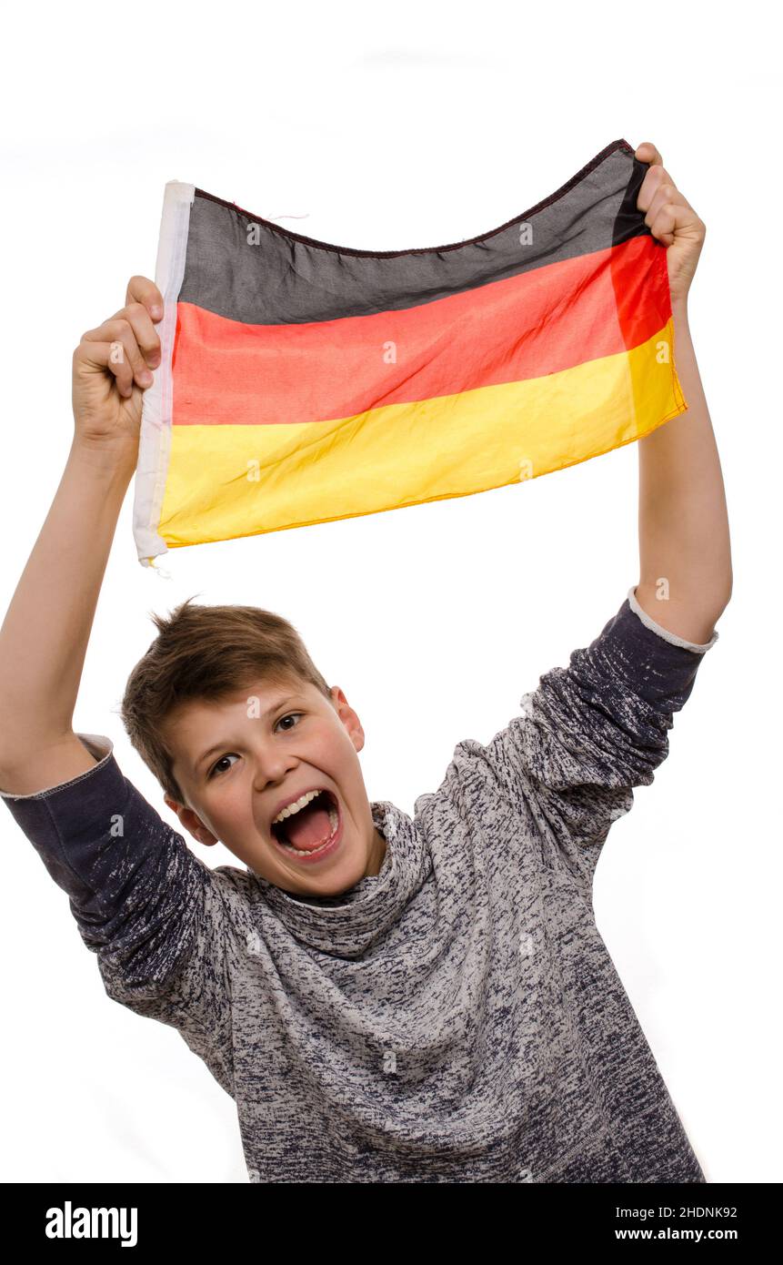 boy, fan, german flag, boys, german flags Stock Photo - Alamy