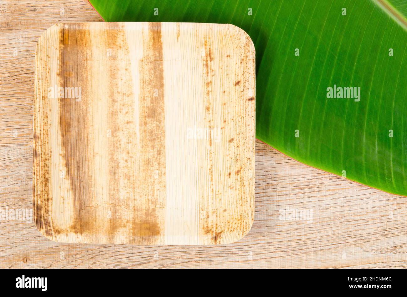 Kitchenware made from dried betel nut leaf palm, natural material. The ...