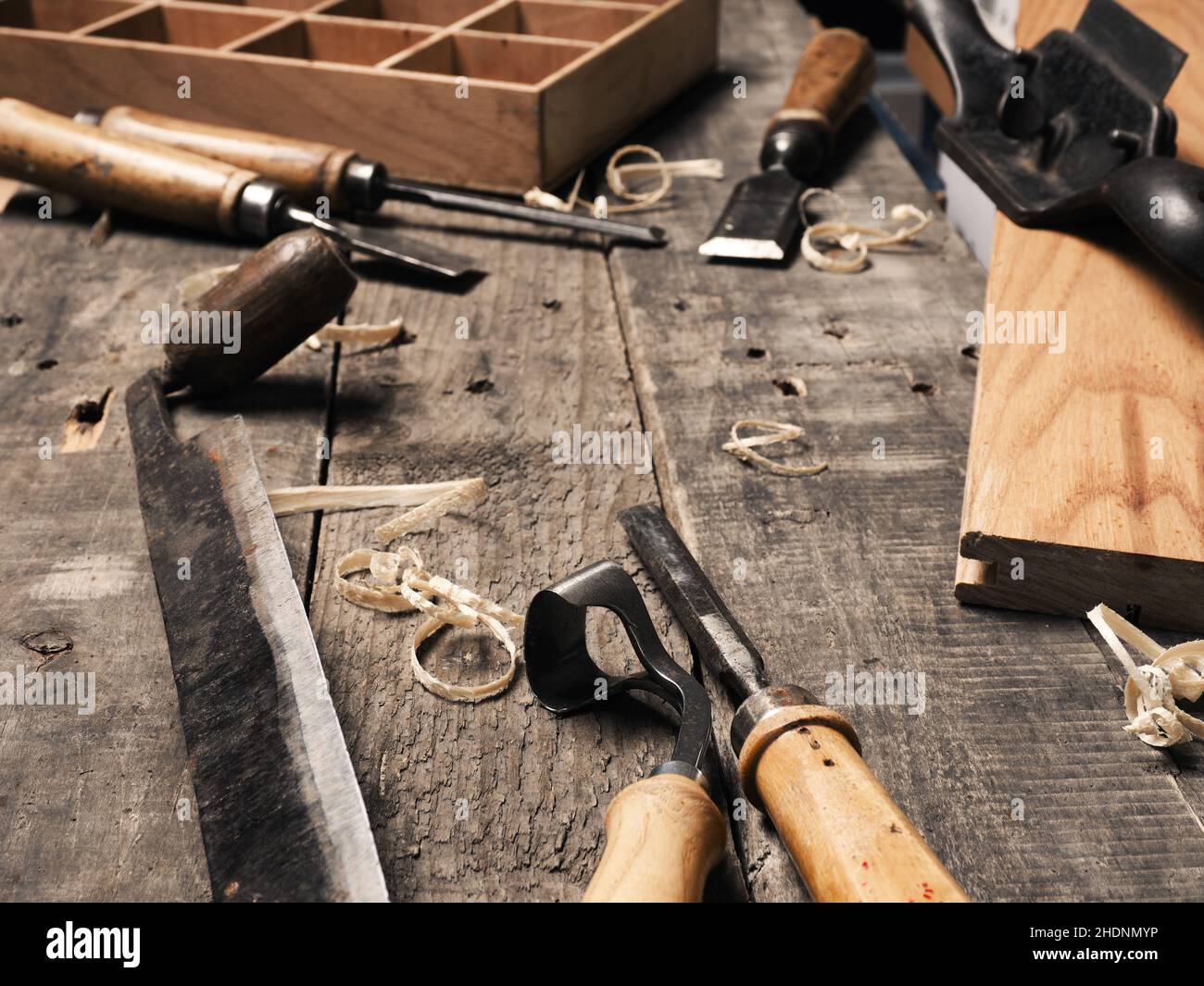 Old fashioned woodworking tools hi-res stock photography and images - Alamy
