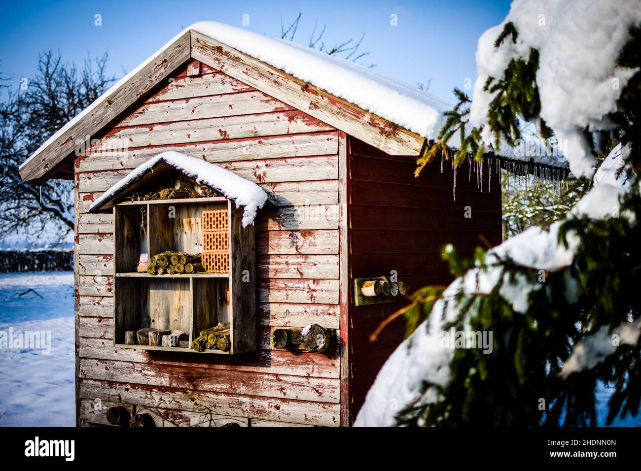 Decorative hut in winter. Germany Stock Photo - Alamy