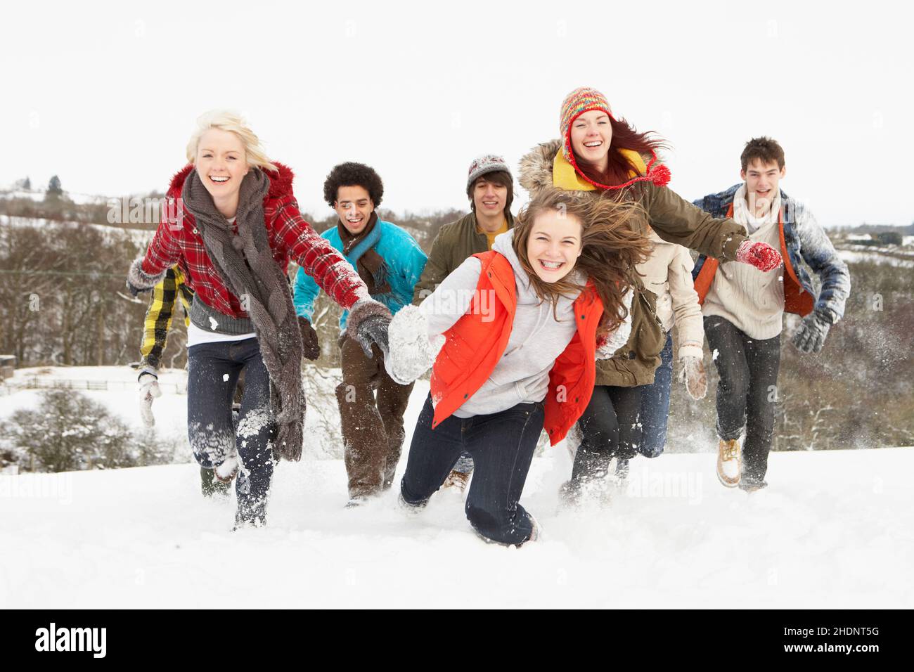 winter, friends, group, winters, friend, crowd, groups Stock Photo - Alamy