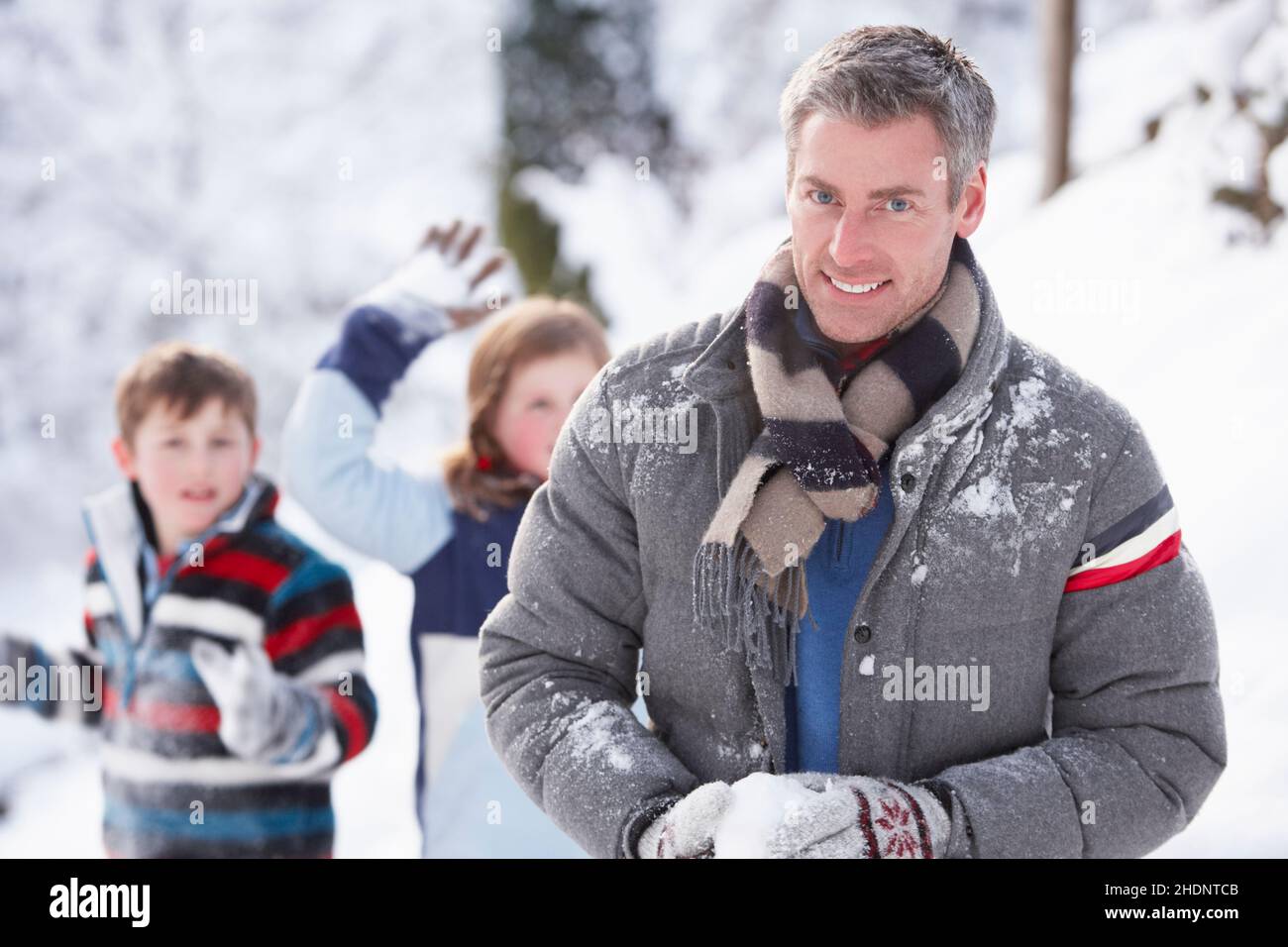 family, winter holidays, winter walk, families, winter walks Stock ...