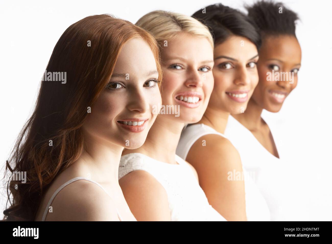 young woman, in a row, international, girl, girls, woman, young women ...