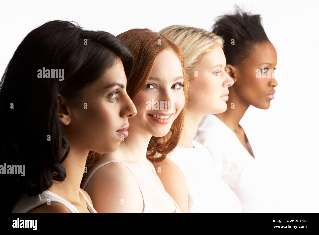 young woman, in a row, international, girl, girls, woman, young women ...