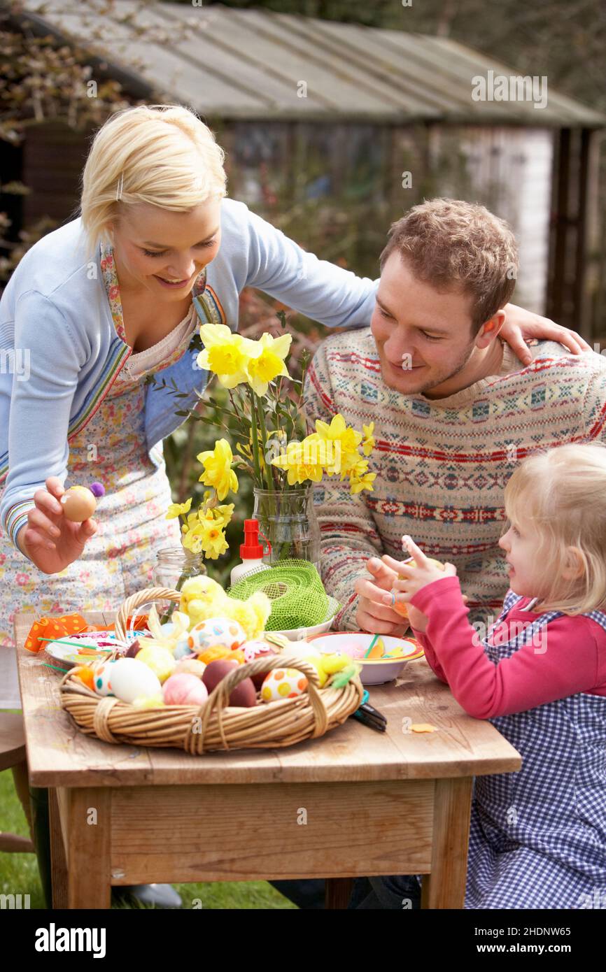 painting, family, easter tradition, drawing, families, easter ...