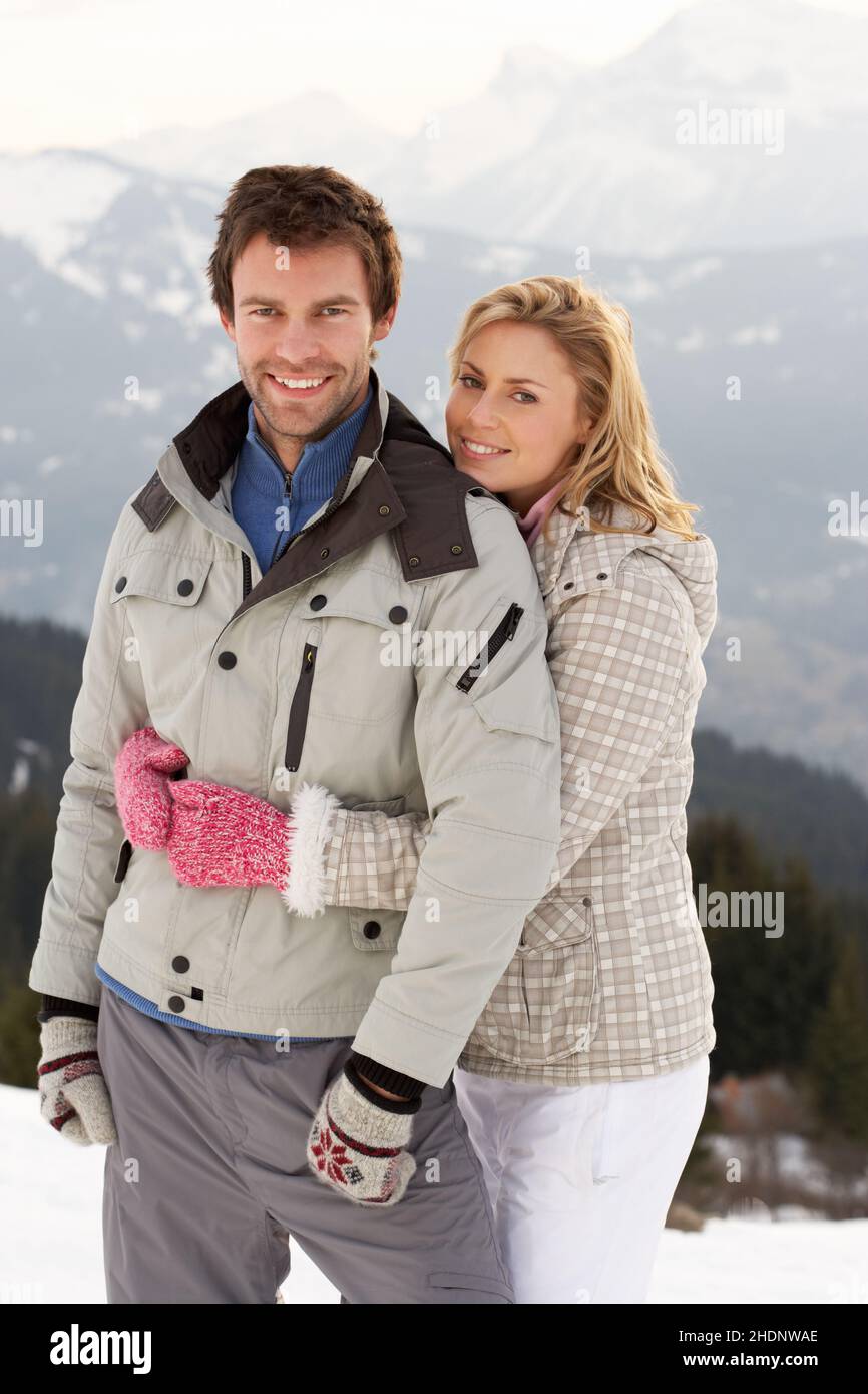 couple, embracing, snowy, pairs, cuddling, hug, hugging, snowies Stock ...