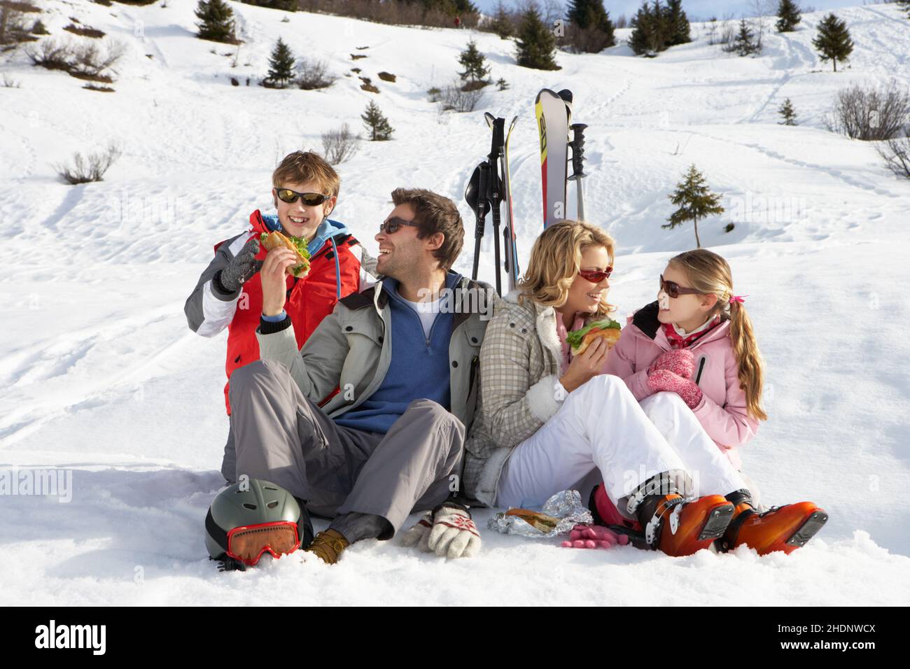family, ski vacation, winter holidays, families, ski vacations Stock ...