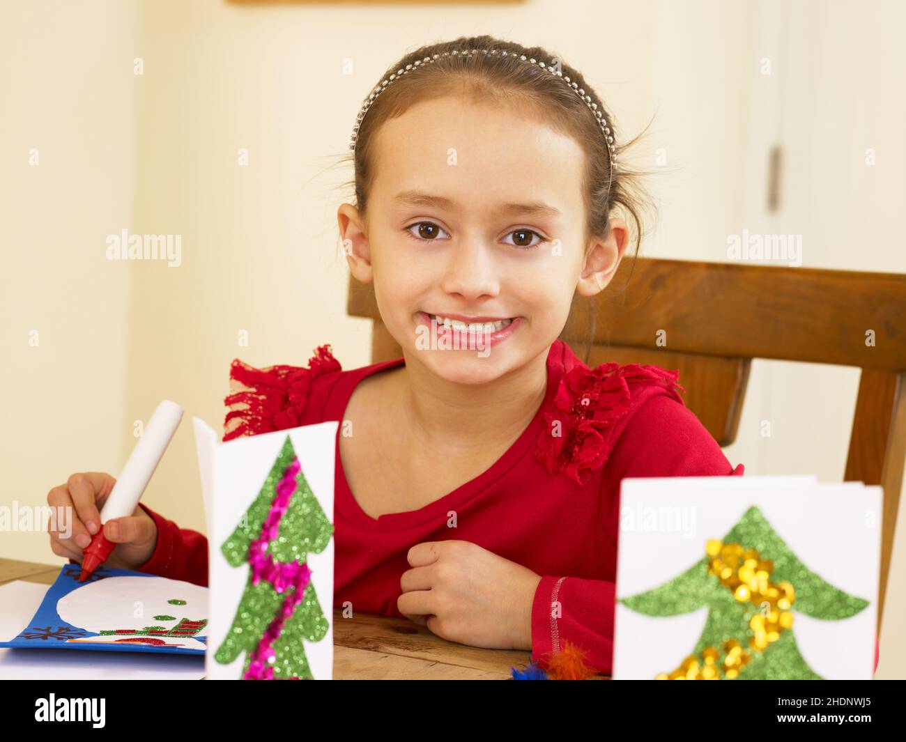 girl, handicrafts, christmas cards, girls, handicraft, christmas card ...
