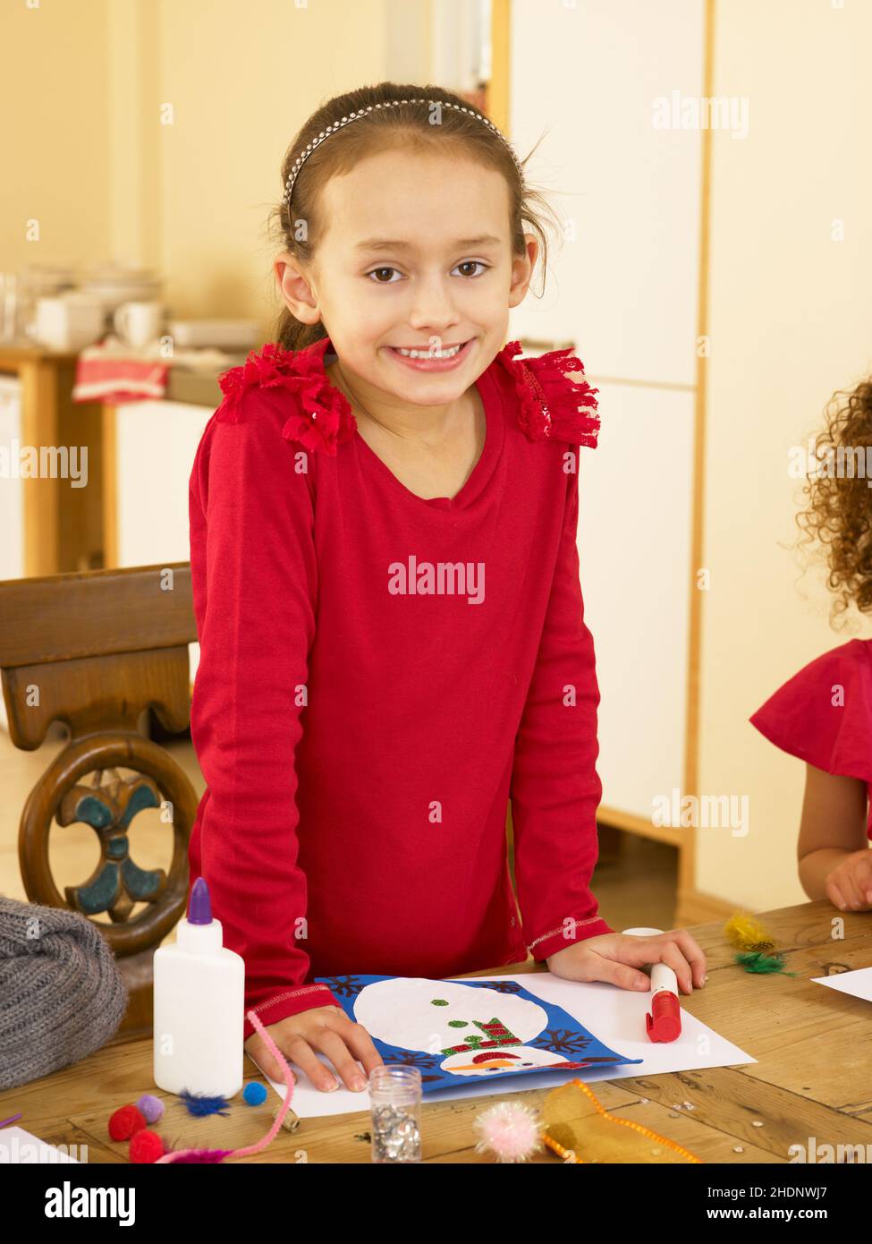 girl, handicrafts, christmas cards, girls, handicraft, christmas card ...