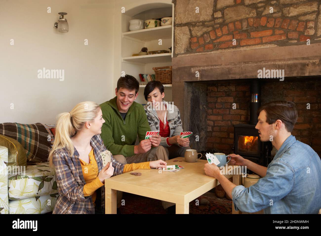 domestic life, play cards, at home, domestic lifes, living, card game ...