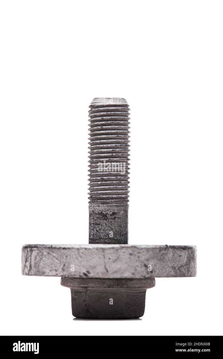 Bolt with washer. Screw fastener. Isolated on white background Stock ...