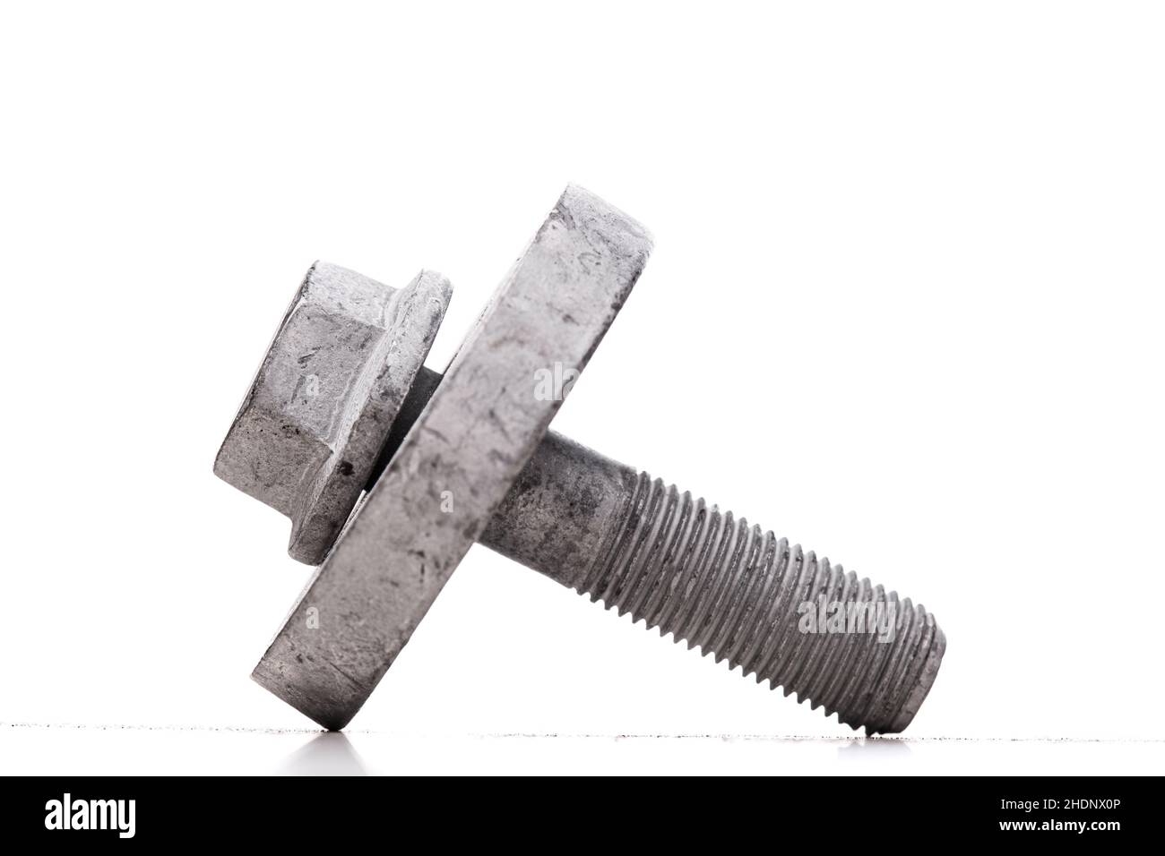 Bolt with washer. Screw fastener. Isolated on white background Stock ...