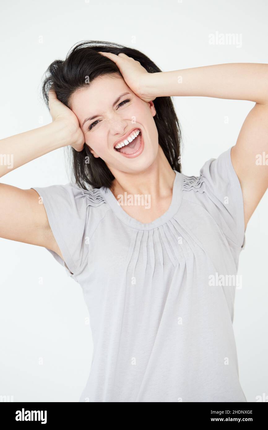 young woman, shouting, emotional stress, furious, girl, girls, woman ...