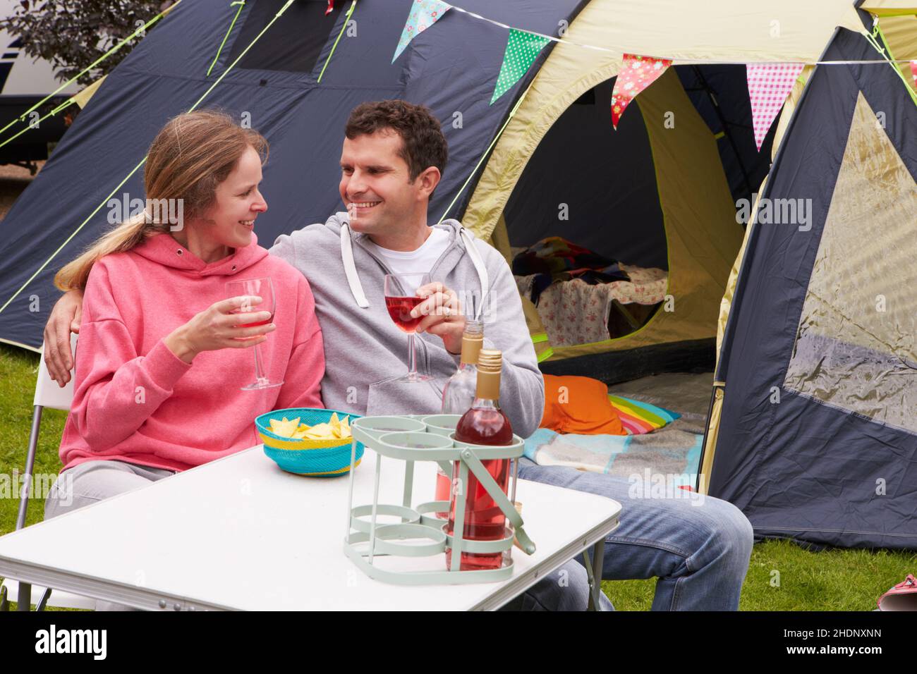 couple, camping, pairs, camper, camp Stock Photo - Alamy