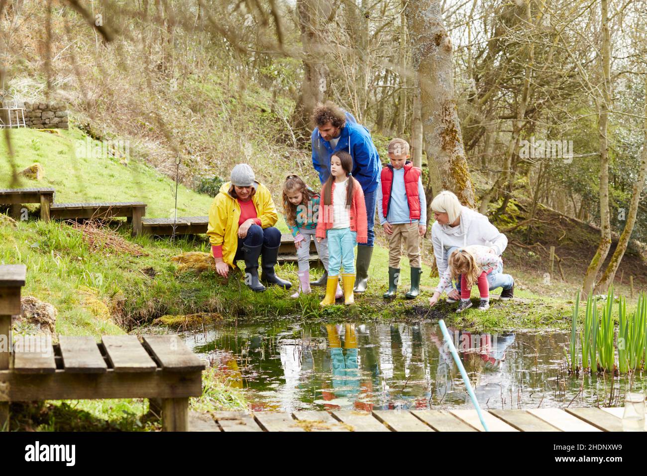 Children pond teacher hi-res stock photography and images - Alamy