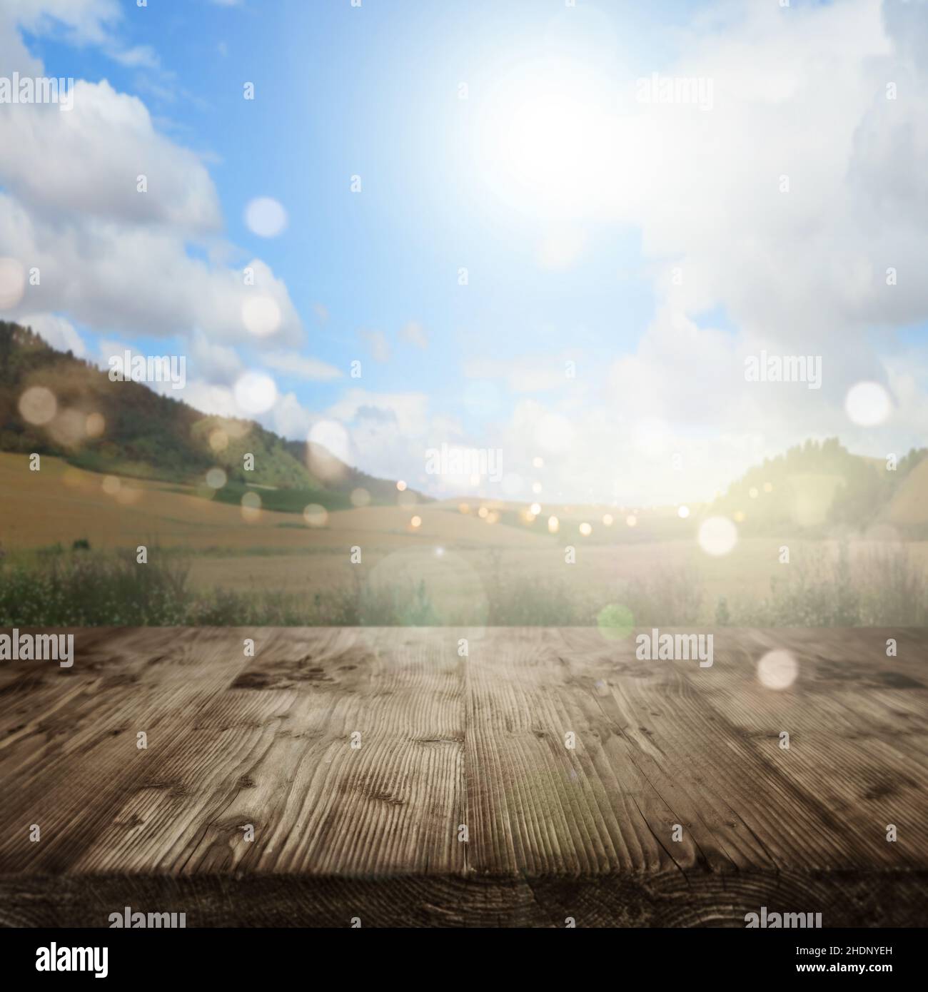 landscape, wooden table, view, landscapes, rural, rural scene, scene ...