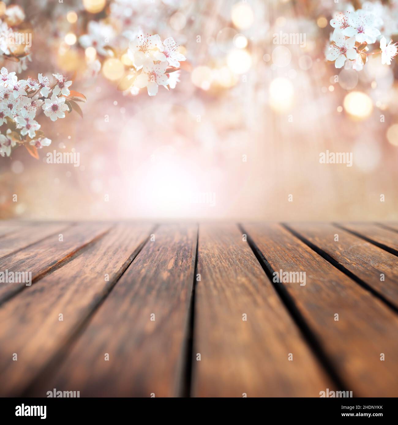 cherry blossom, spring, wooden table, cherry blossoms, wooden tables ...