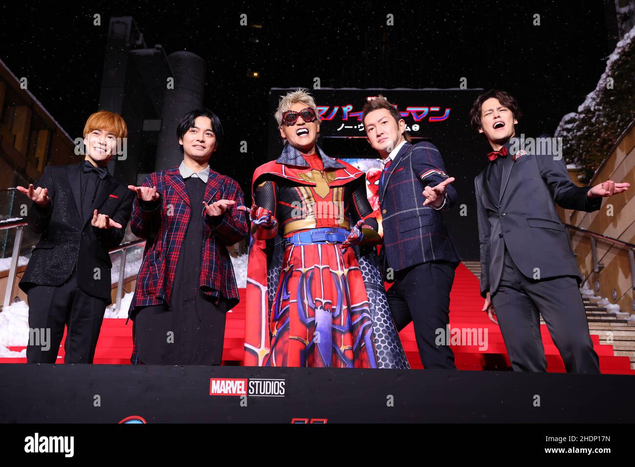 Tokyo, Japan. January 6, 2022: Shido Nakamura, Mamoru Miyano, Junya Enoki, Kensho Ono and ...