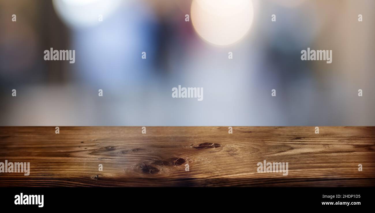 wooden table, bokeh, wooden tables, bokehs Stock Photo - Alamy