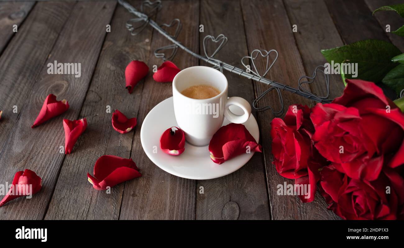 espresso, red roses, date, espressos, red rose, dates Stock Photo - Alamy