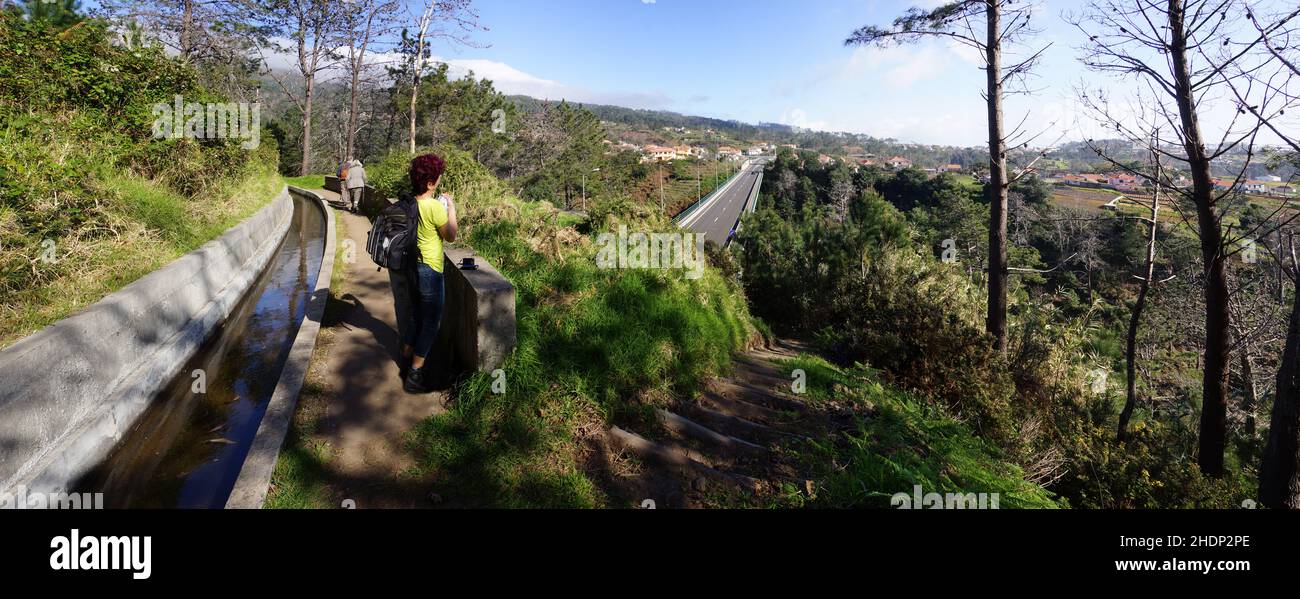 madeira, water channel, levada, madeiras, water channels Stock Photo ...
