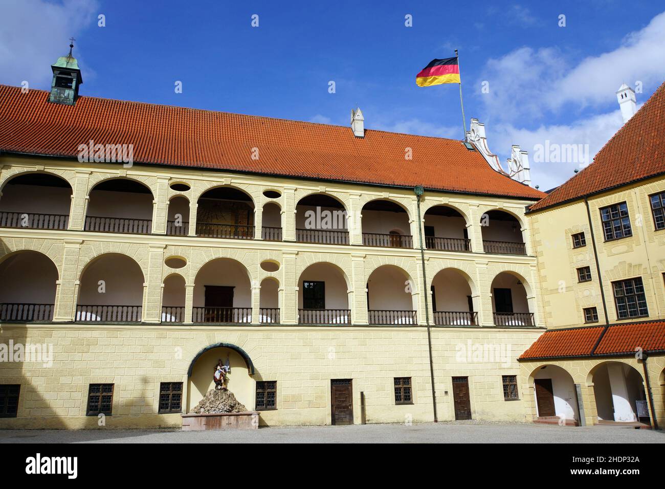 courtyard, trausnitz castle, courtyards, castle trausnitzs Stock Photo ...