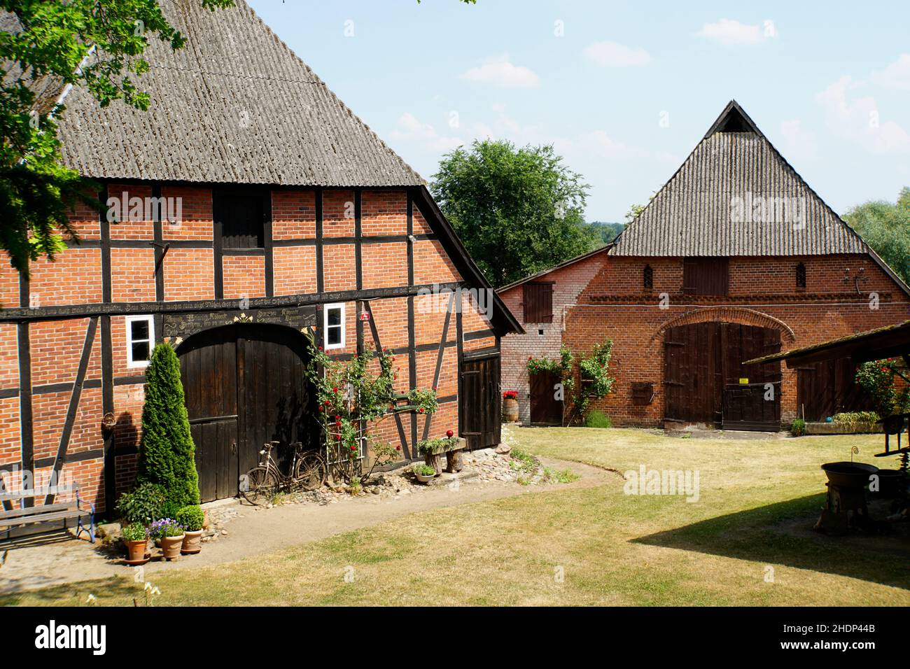 farm, timbered, brick building, farms, homestead, half-timbered ...