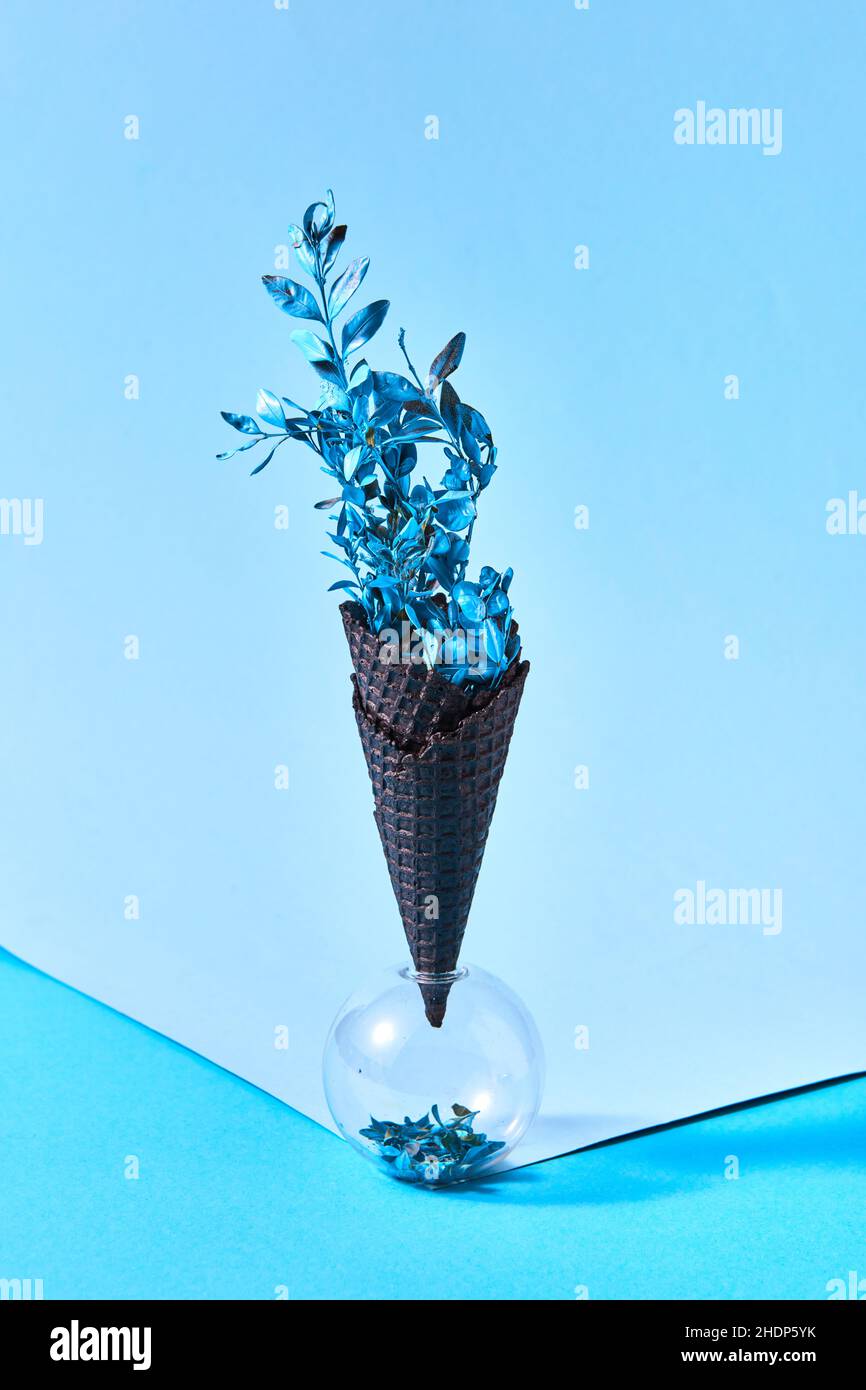 blue, still life, ice cream wafer, blues, still lifes, ice-cream wafers ...