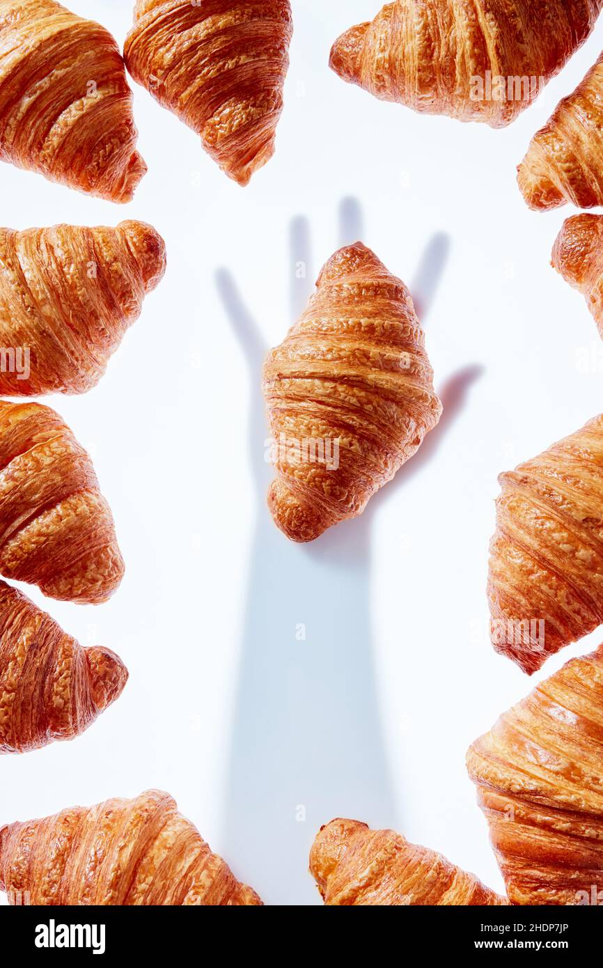 shadow, hand, croissant, reaching, shadows, hands, croissants Stock ...