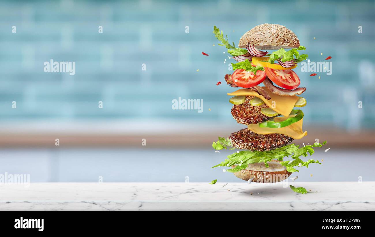 fast food, ingredient, hamburger, cheeseburger, fastfood, ingredients ...