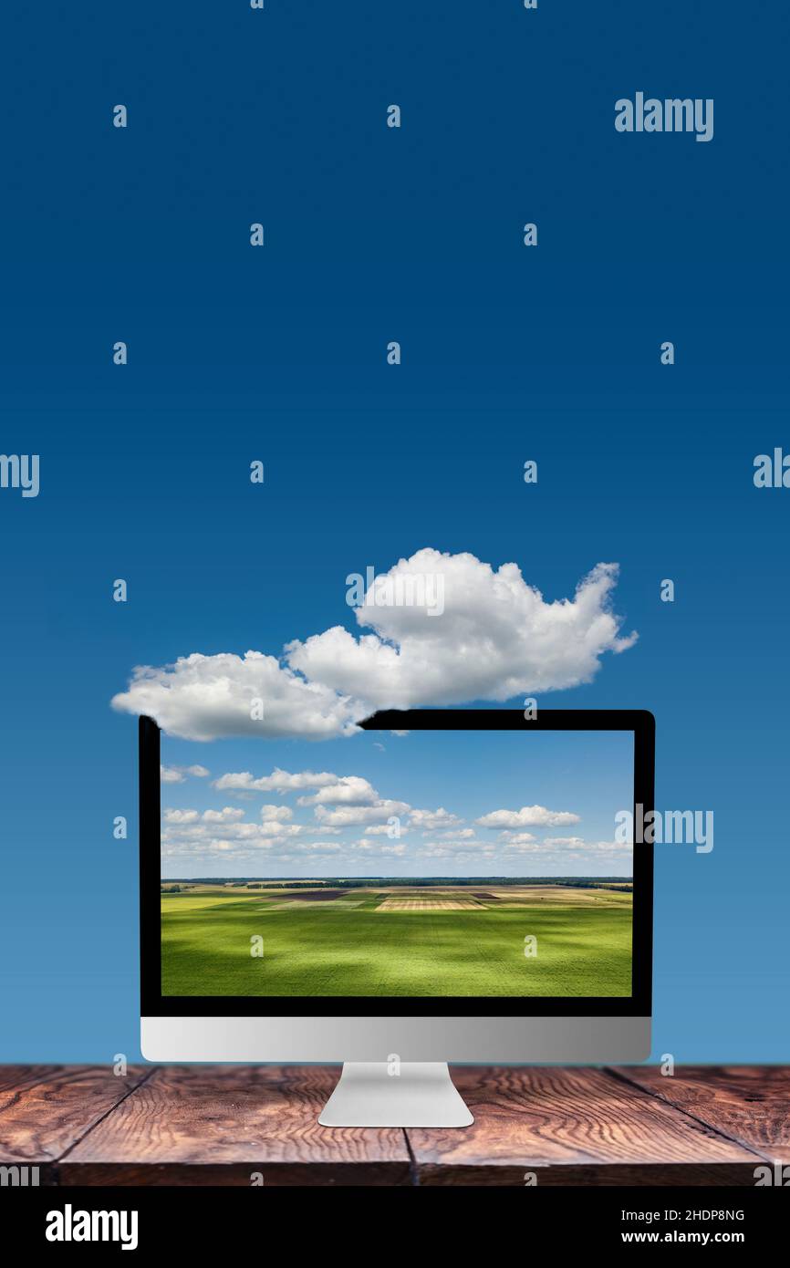 weather, computer monitor, cloudy, weathers, computer monitors, cloudies Stock Photo - Alamy